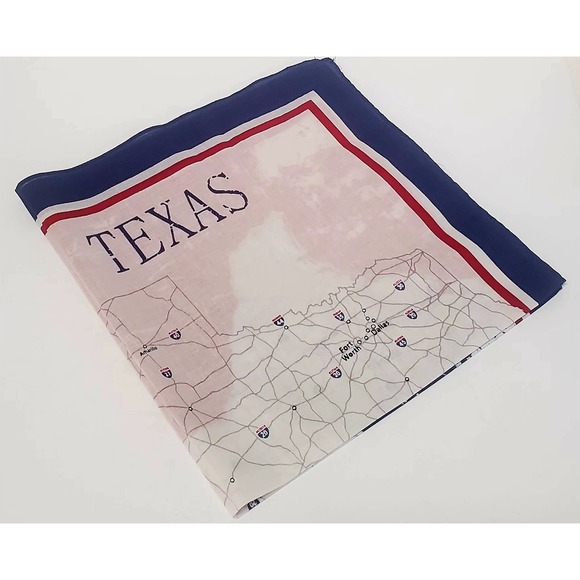 Accessories | Texas State Bandana Square Cotton Redwhiteblue Map Of Tx ...
